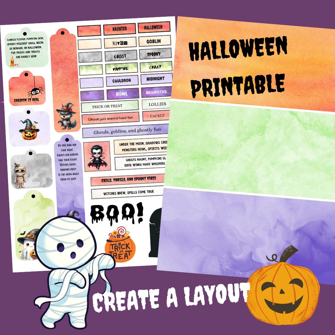 Printable Halloween Banner Layout | $2.00 Scrap Of Your Life