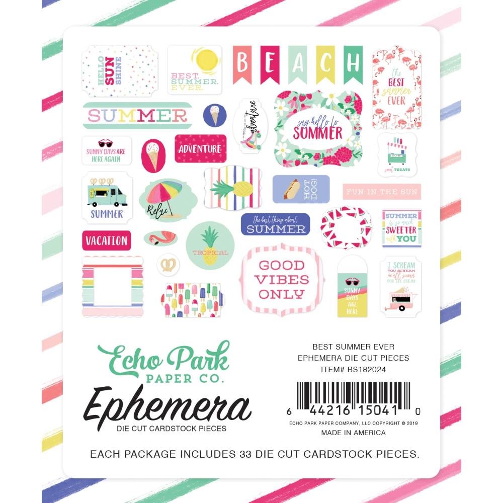 Echo Park - Best Summer Ever Cardstock Ephemera Icons